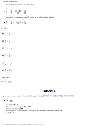 Vedic maths tutorial (interactive) | PDF