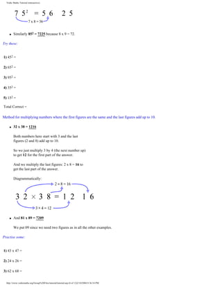 Vedic maths tutorial (interactive) | PDF