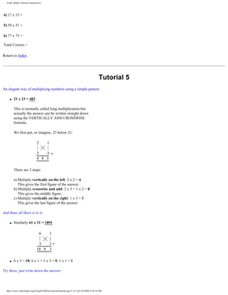 Vedic maths tutorial (interactive) | PDF