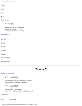 Vedic maths tutorial (interactive) | PDF