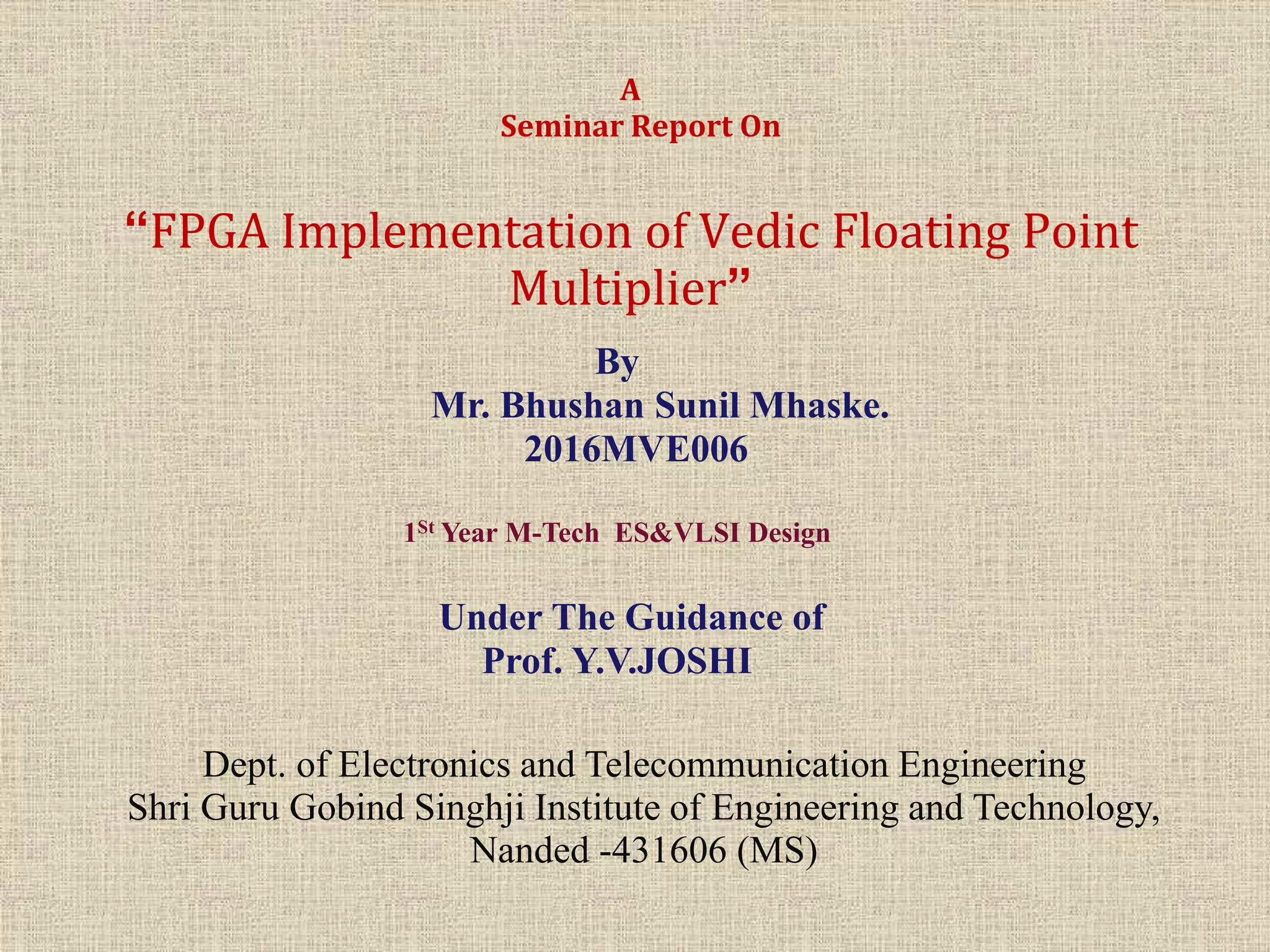 Vedic multiplier | PPTX | Computing | Technology & Computing