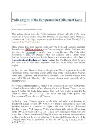 Vedic origins of the europeans the children of danu ( acquired from ...