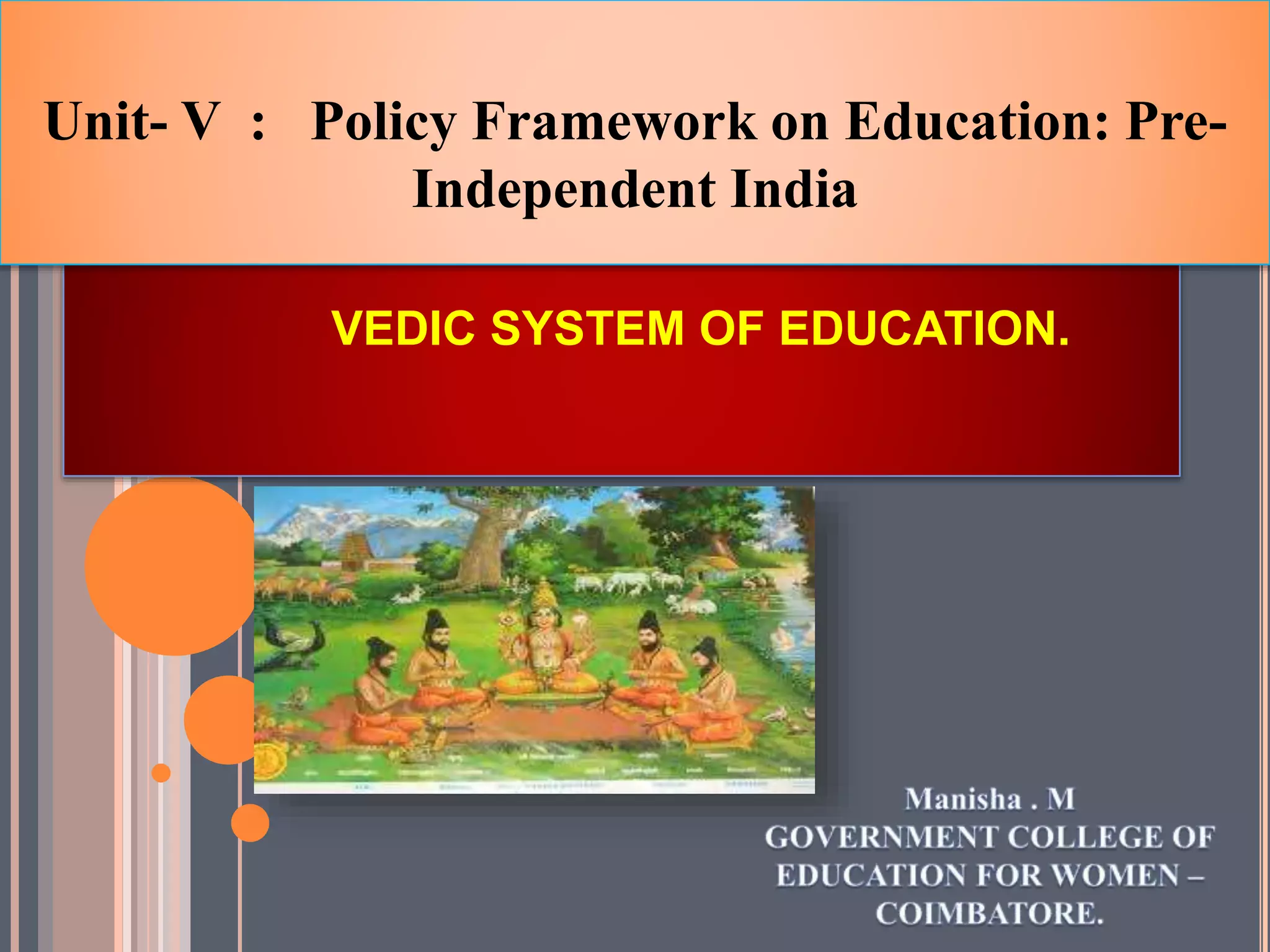 Vedic period of education | PPTX