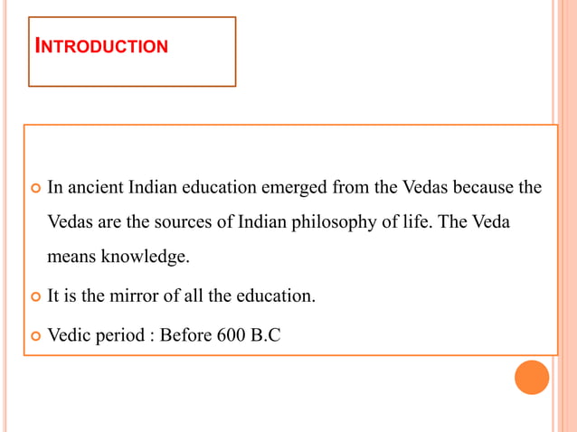 Vedic period of education | PPTX