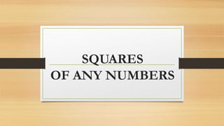 Squares using vedic method or quicker calculation | PPTX