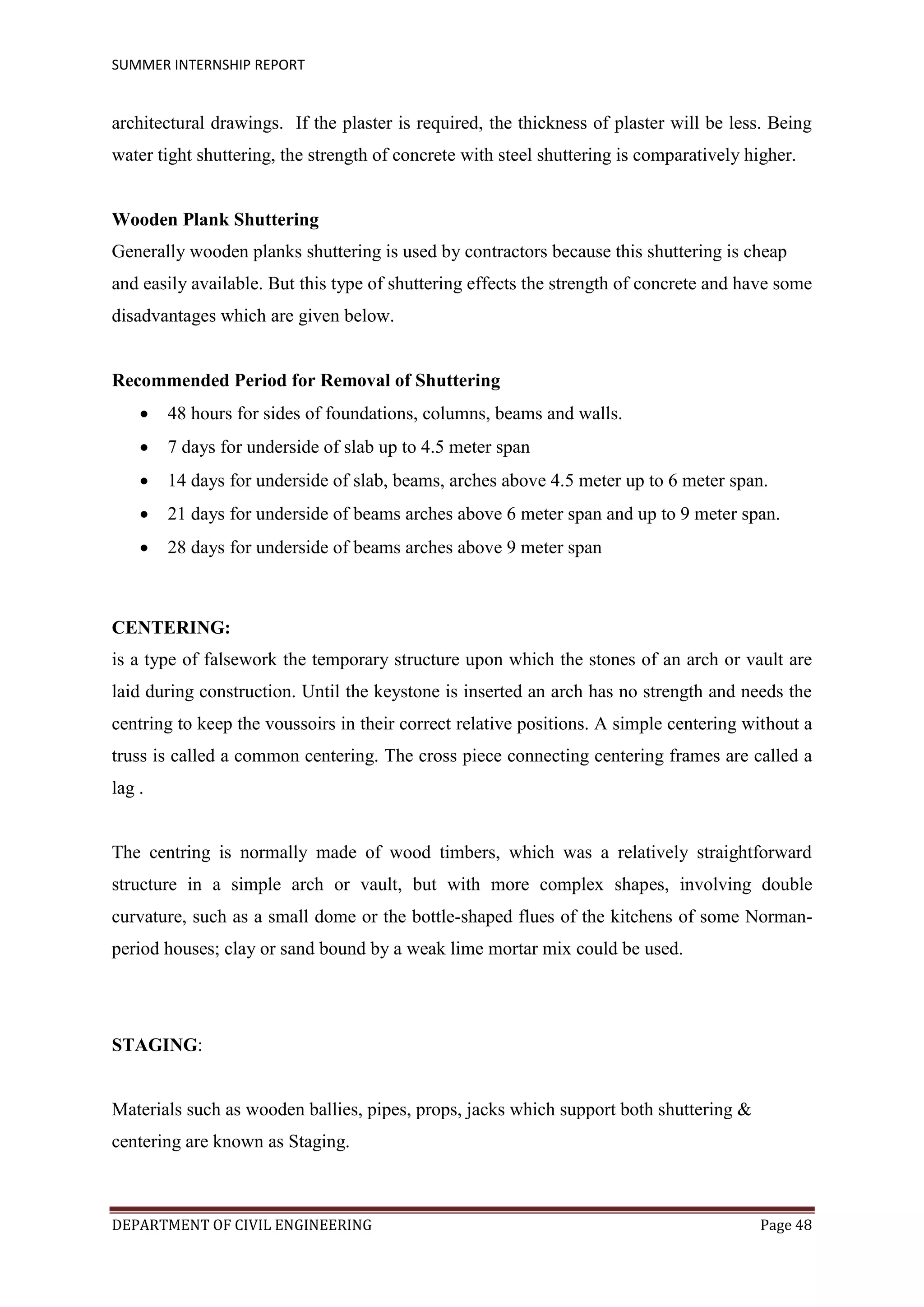 SUMMER TRAINING REPORT ON BUILDING CONSTRUCTION | PDF