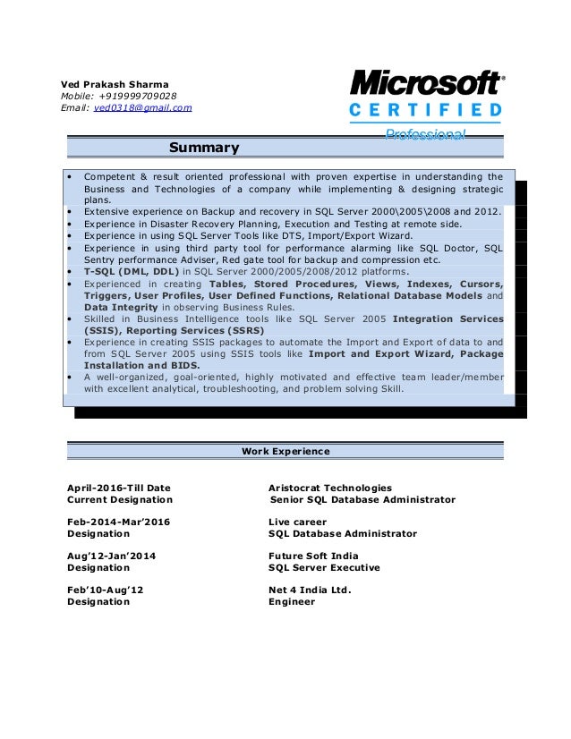 Sql Server Database Administrator