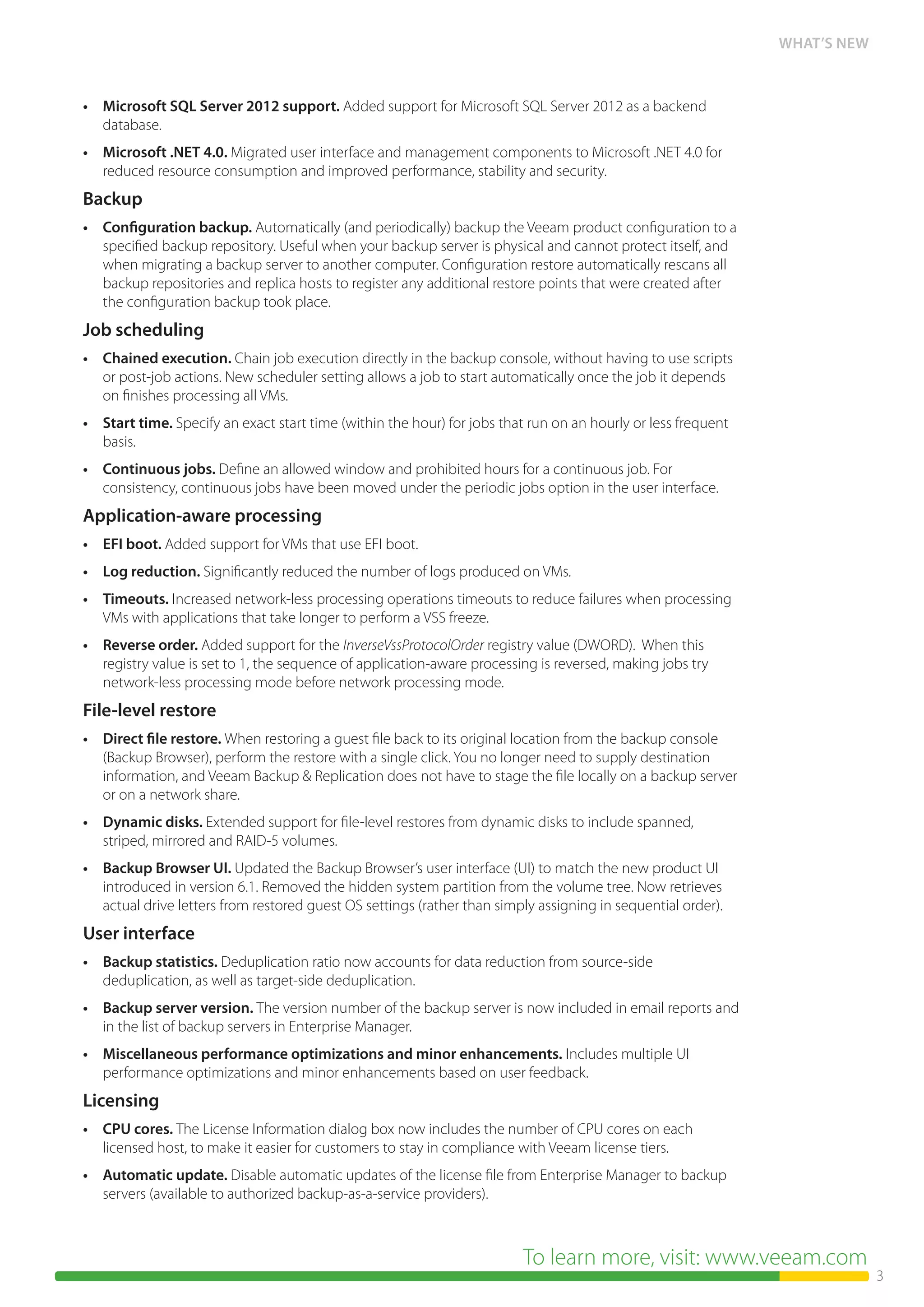 Veeam Backup & Replication - What’s New in 6.5 | PDF