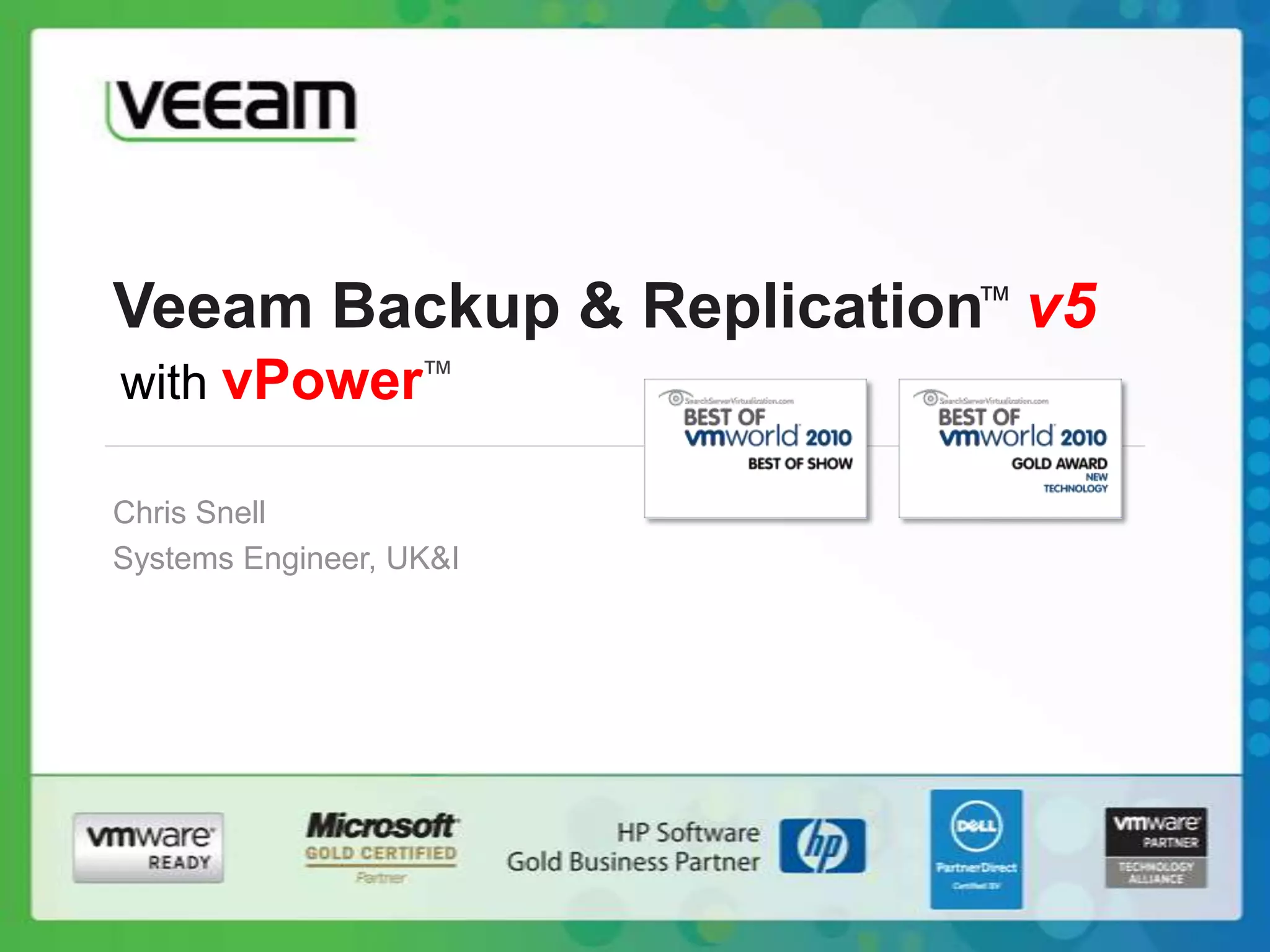 Veeam Backup And Replication Pptx Operating Systems Computer Software And Applications
