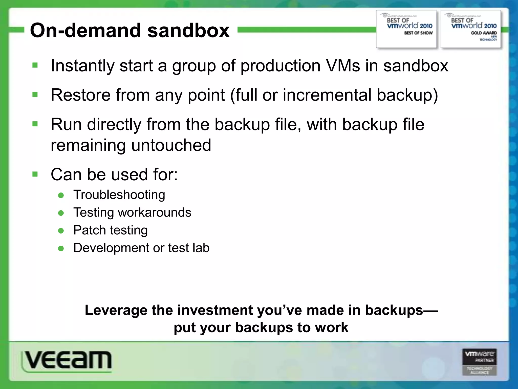 Veeam Backup And Replication Pptx Operating Systems Computer Software And Applications