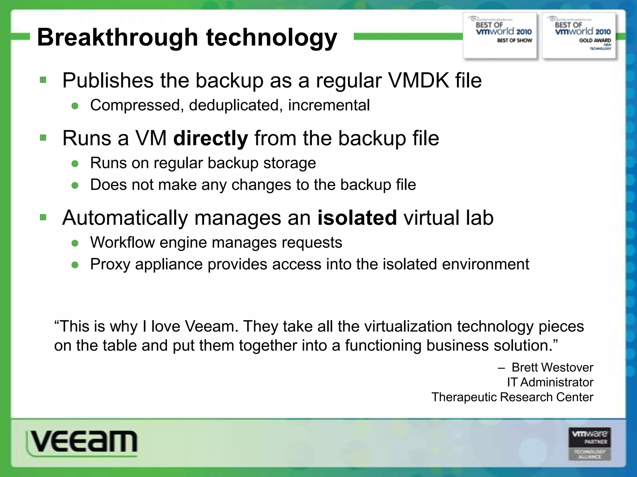 Veeam Backup And Replication Pptx Operating Systems Computer Software And Applications