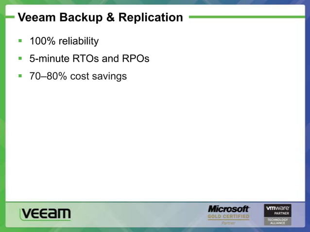 Veeam back up and replication presentation | PPTX