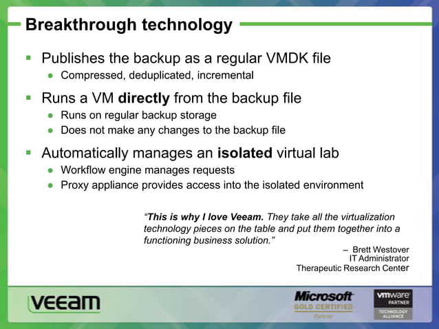 Veeam back up and replication presentation | PPTX