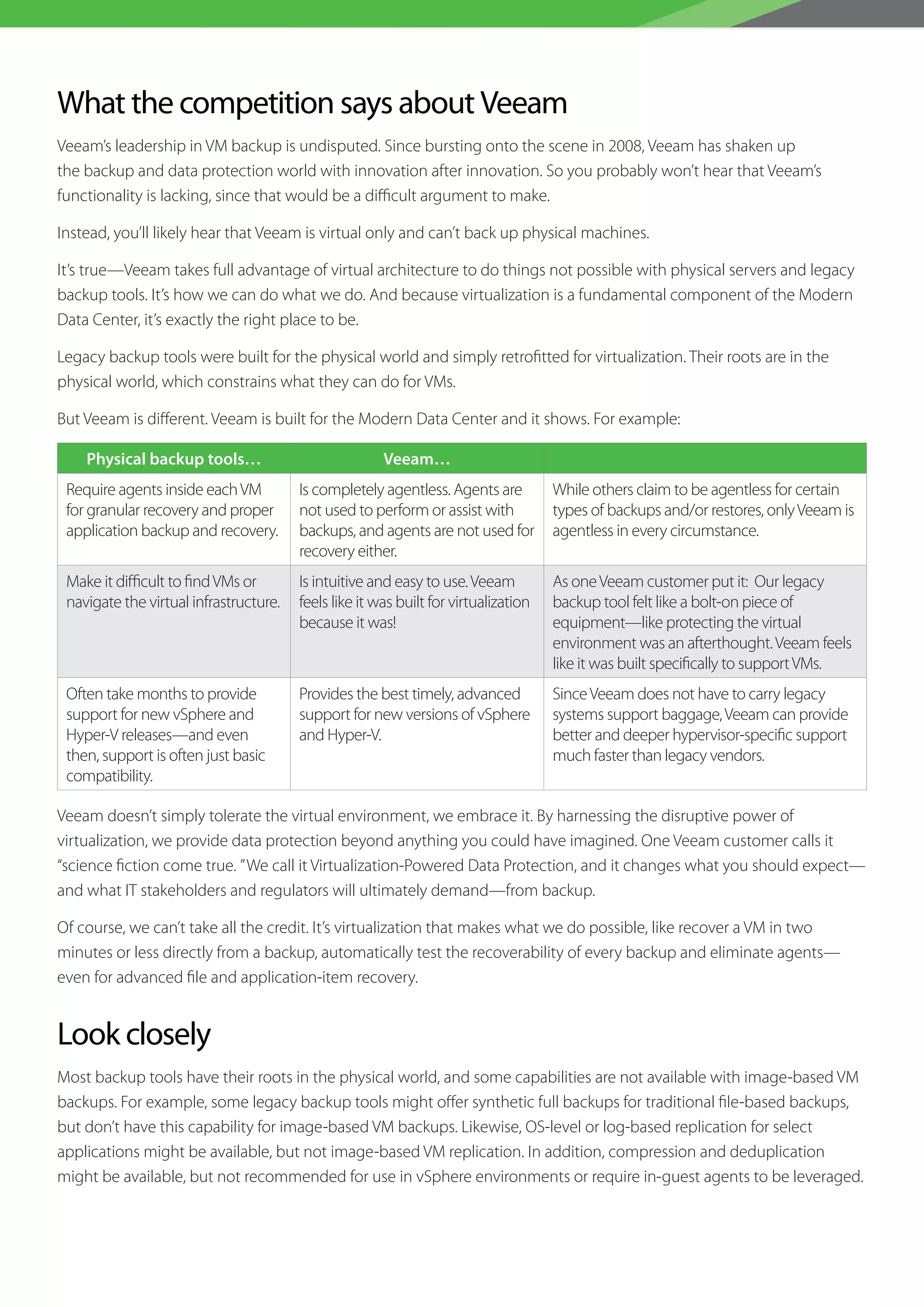 Veeam Availability top 10 reasons to choose veeam - long | PDF