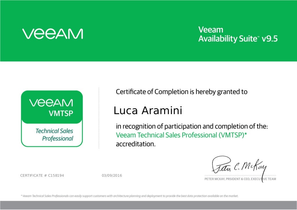 Veeam Technical Sales Professional (VMTSP 9.5) | PDF