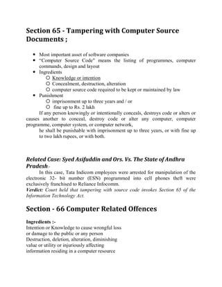 Cyber law in India with sections and penalties | PDF