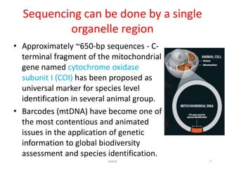 dna barcoding | PPTX | Genetics | Science