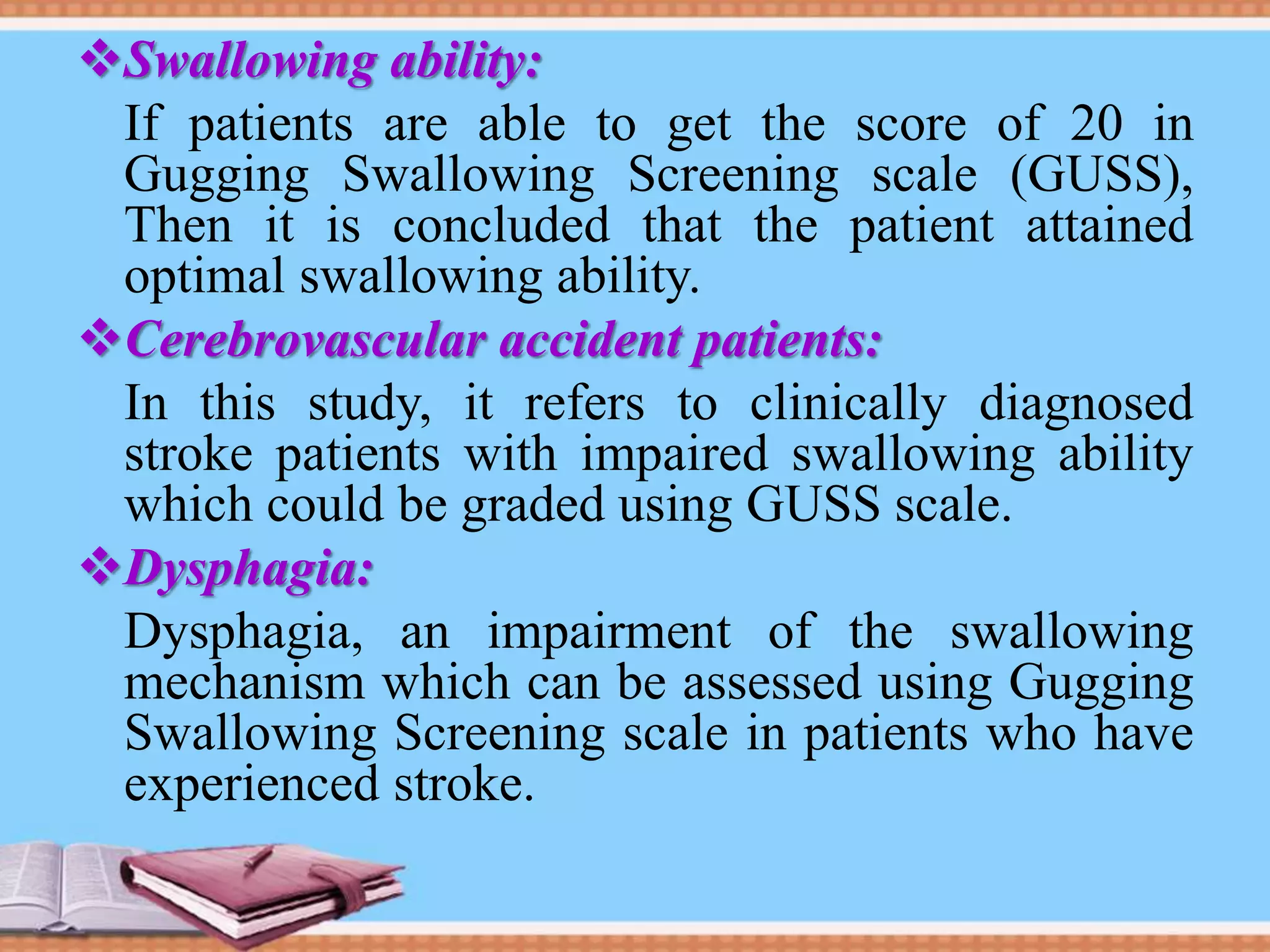 Effectiveness of Chin Tuck Against Resistance (CTAR) exercise in improving swallowing ability ...