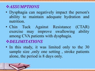 Effectiveness of Chin Tuck Against Resistance (CTAR) exercise in ...