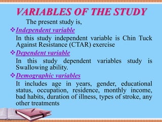 Effectiveness of Chin Tuck Against Resistance (CTAR) exercise in ...