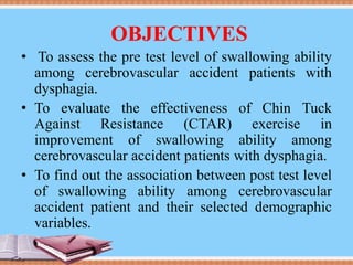 Effectiveness of Chin Tuck Against Resistance (CTAR) exercise in ...