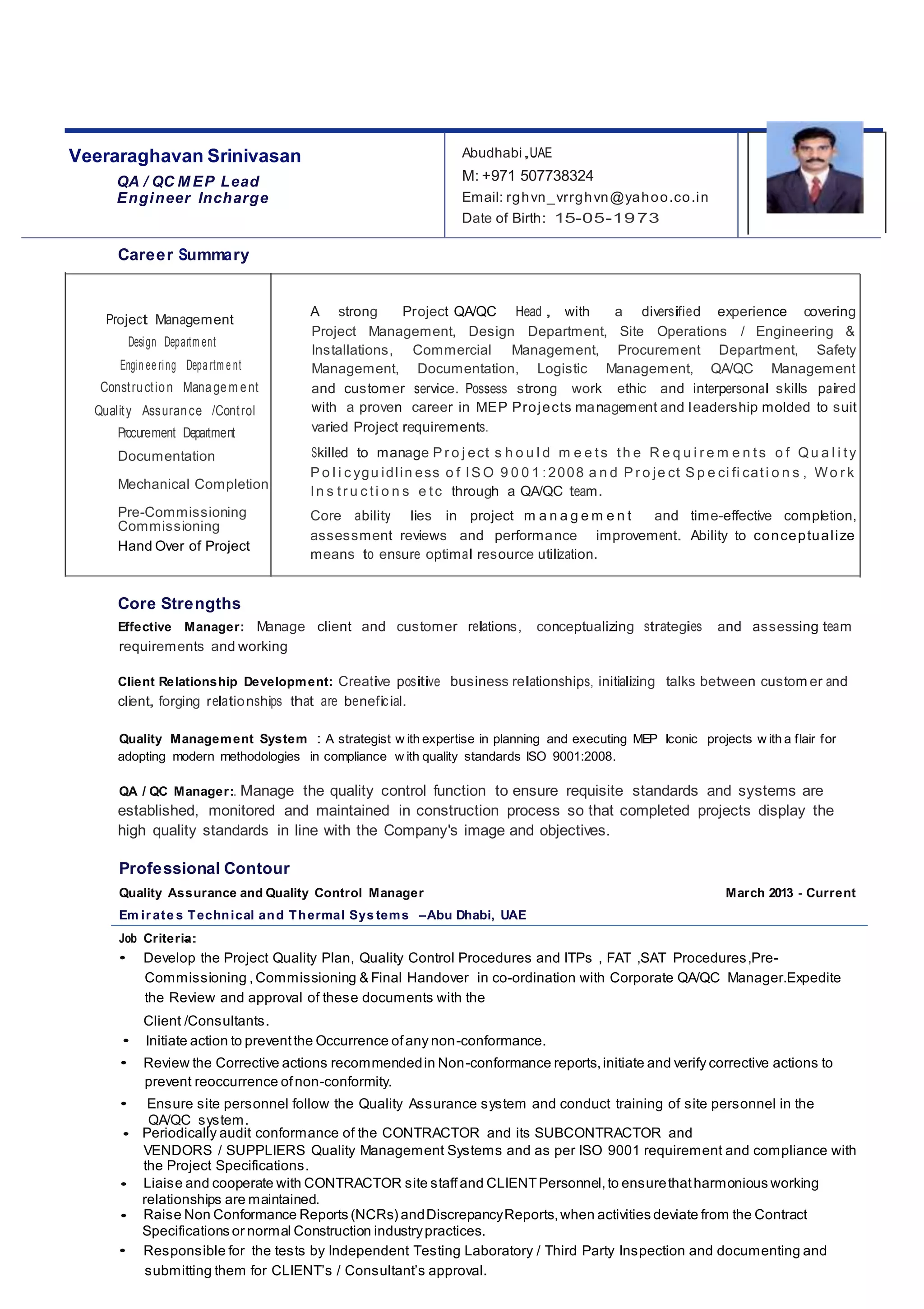 Veera raghavan current cv 10 august 2016 | DOCX