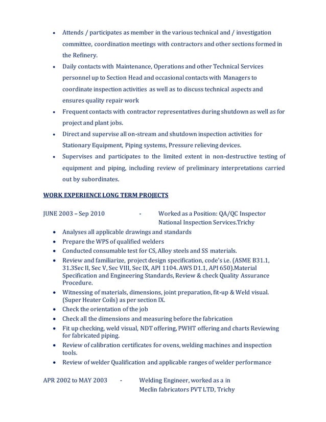 Veerasekar api inspectorresume | DOCX