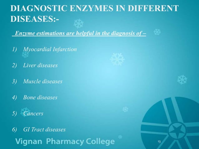 Enzymes used in clinical diagnosis | PPTX