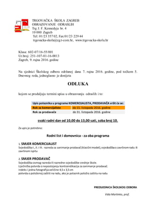 Produljenje termini upisa u obrazovanju odraslih - 2016. | DOCX