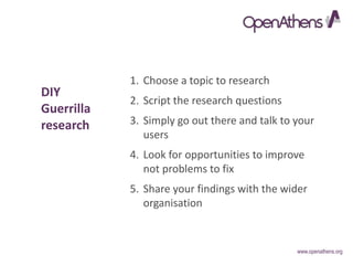 Vee Rogacheva (UX Designer, OpenAthens) - How can user centred design ...
