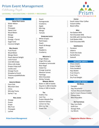 Veg master menu a4 | PDF