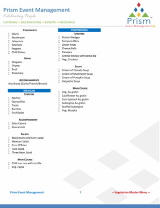 Veg master menu a4 | PDF