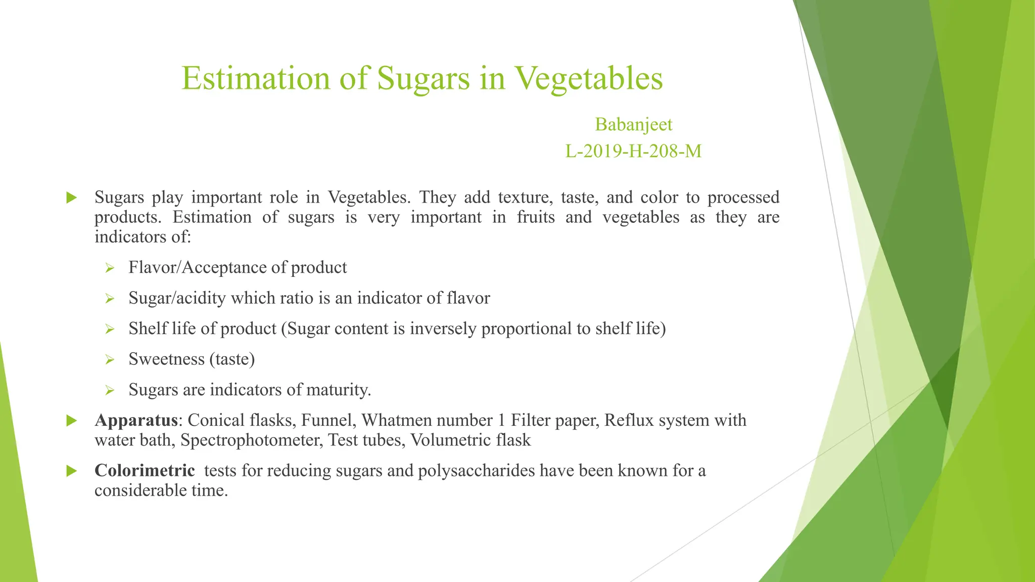 Capsaicin and Sugar estimation in vegetables .pptx