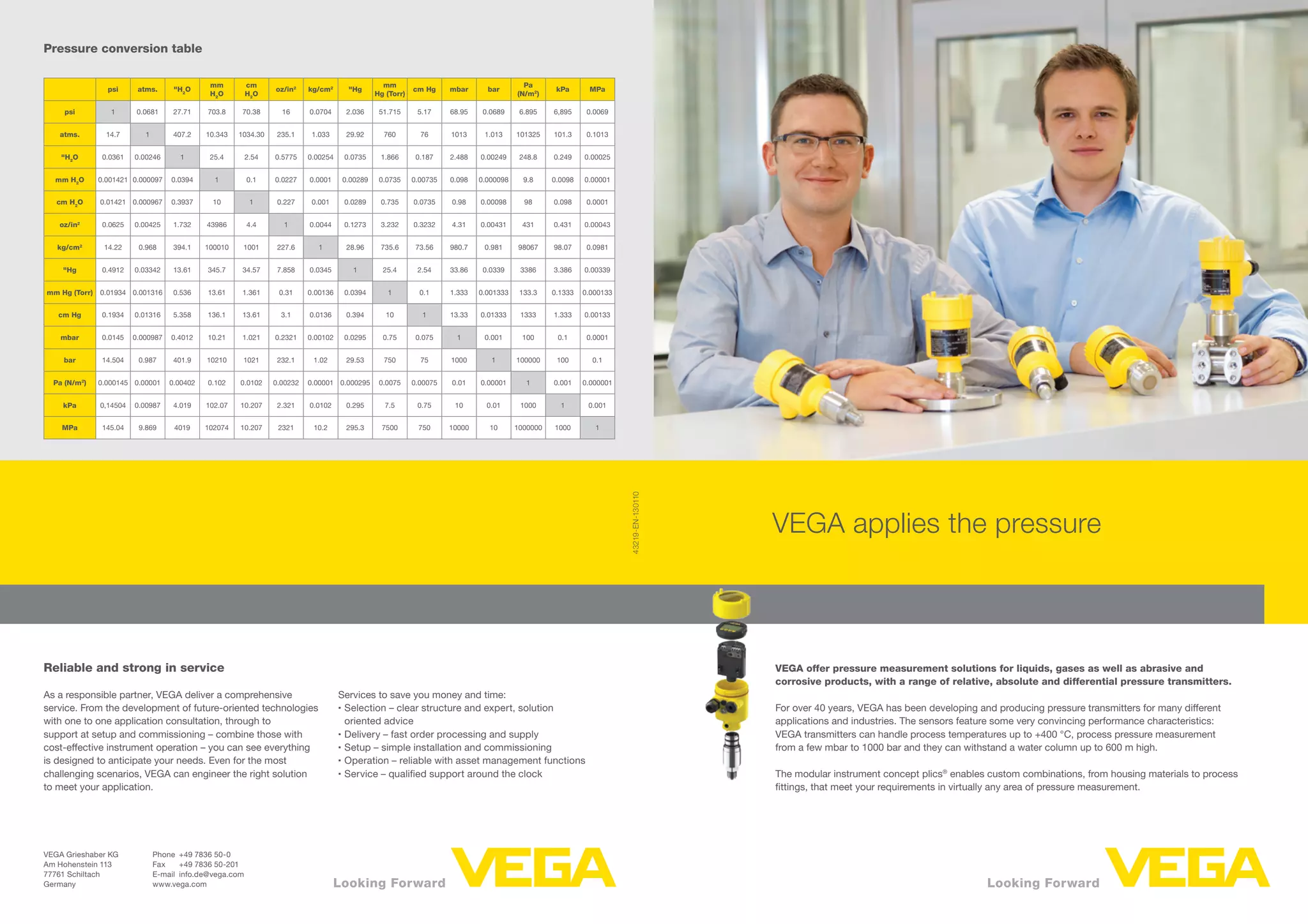 VEGA Applies The Pressure - Technology Brochure | PDF