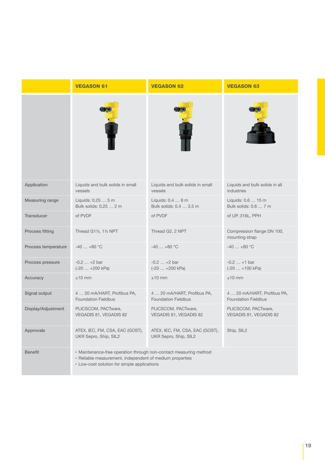 VEGA – Level, Point Level & Pressure Measurement Sensors, Instruments ...