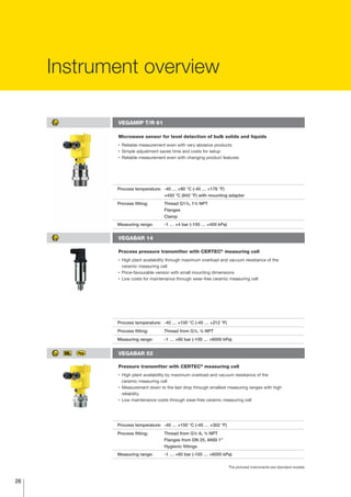 VEGA Pressure & Level Measurement - Cement Industry Applications | PDF
