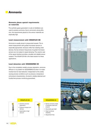 VEGA Pressure & Level Measurement - Petrochemical Industry Applications ...