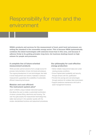 VEGA Pressure & Level Measurement - Renewable Energy Industry ...
