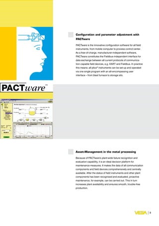 VEGA Pressure & Level Measurement Metal Processing Industry ...
