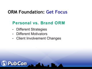 ORM Project Management Presentation Pubcon 2009 | PPT