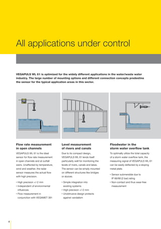 Vega Vegapuls wl 61 Radar Level Sensor For Water Management | PDF