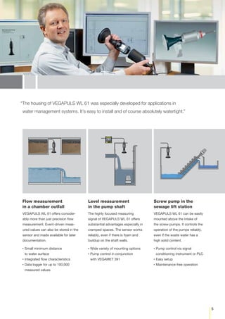 Vega Vegapuls wl 61 Radar Level Sensor For Water Management | PDF