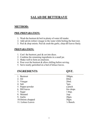 Vegetable accompaniments for first years 2012. | PDF