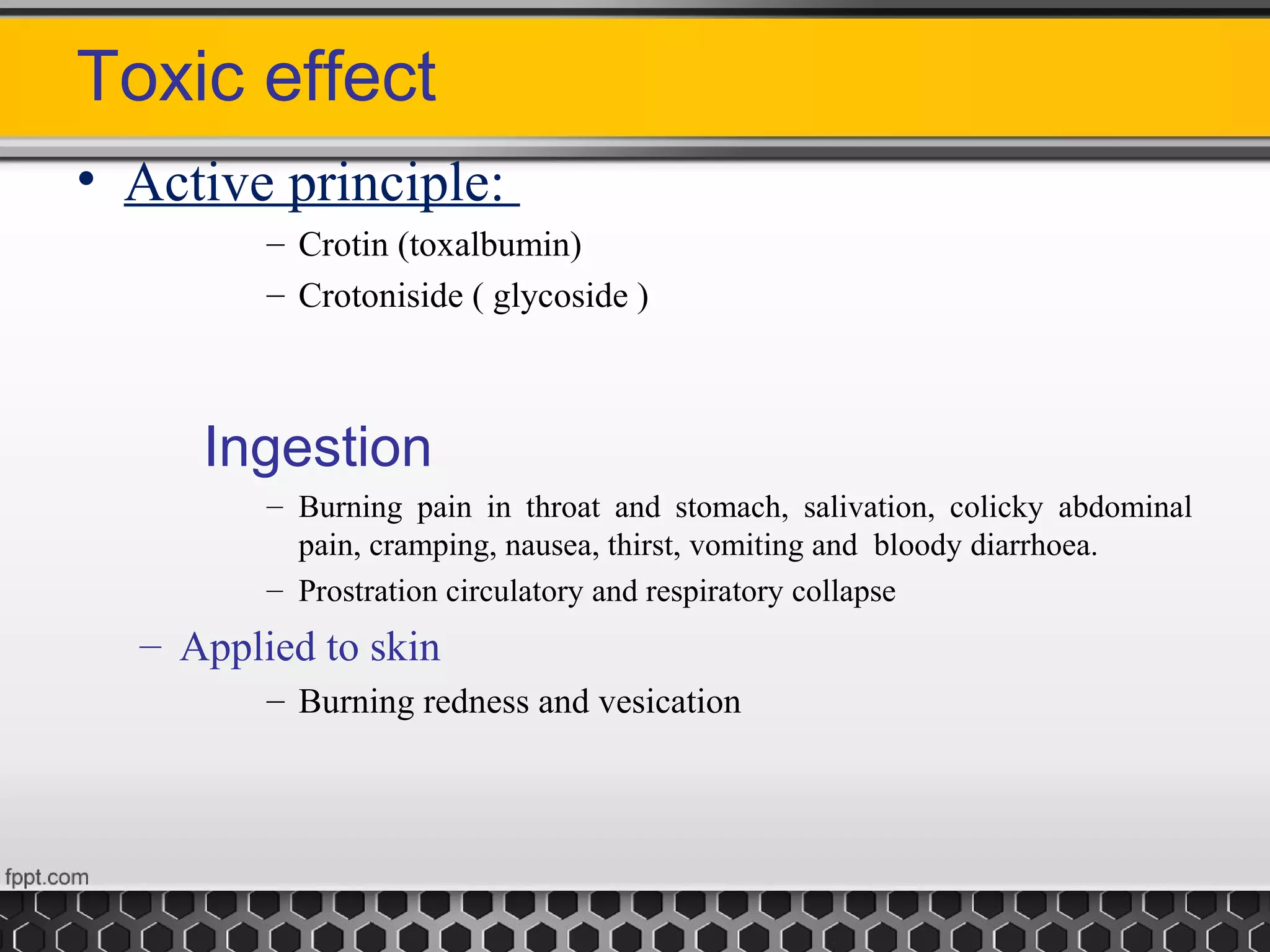 Vegetable irritant poisoning(castor abrus croton) | PPT
