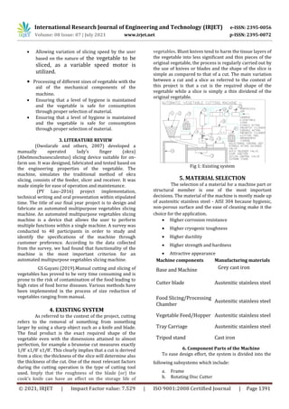Vegetable cutting machine | PDF