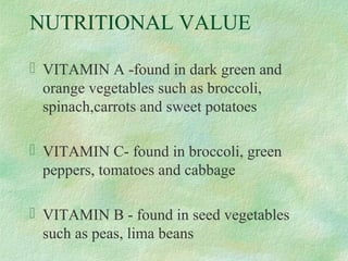 Vegetable nutrition | PPT