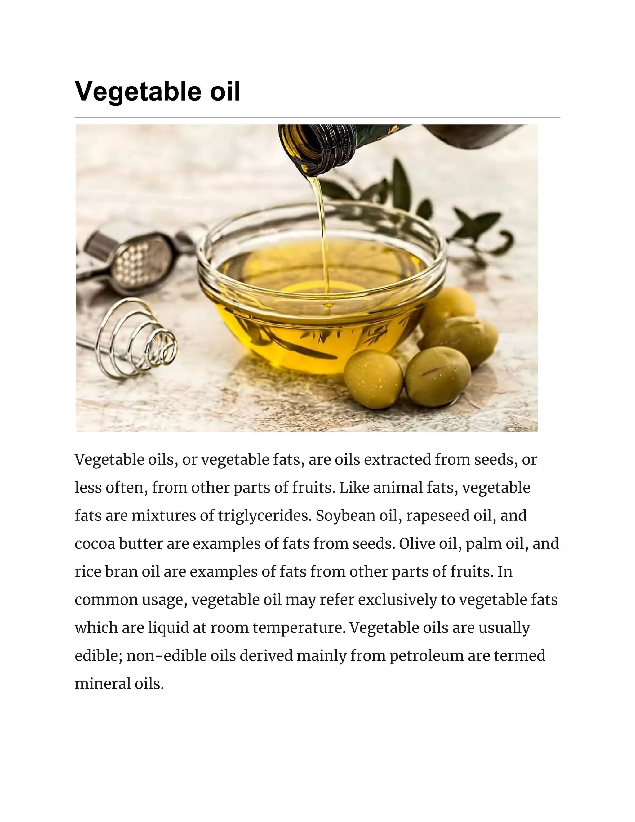 Vegetable oil | PDF