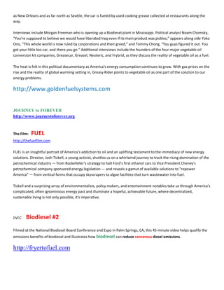 Vegetable Oil Cars Filling Up at Your Local Chinese Restaurant | PDF