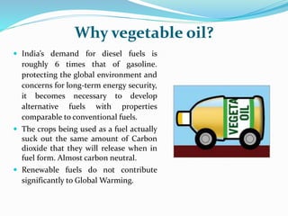 Vegetable oil fuel | PPTX