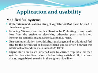 Vegetable oil fuel | PPTX